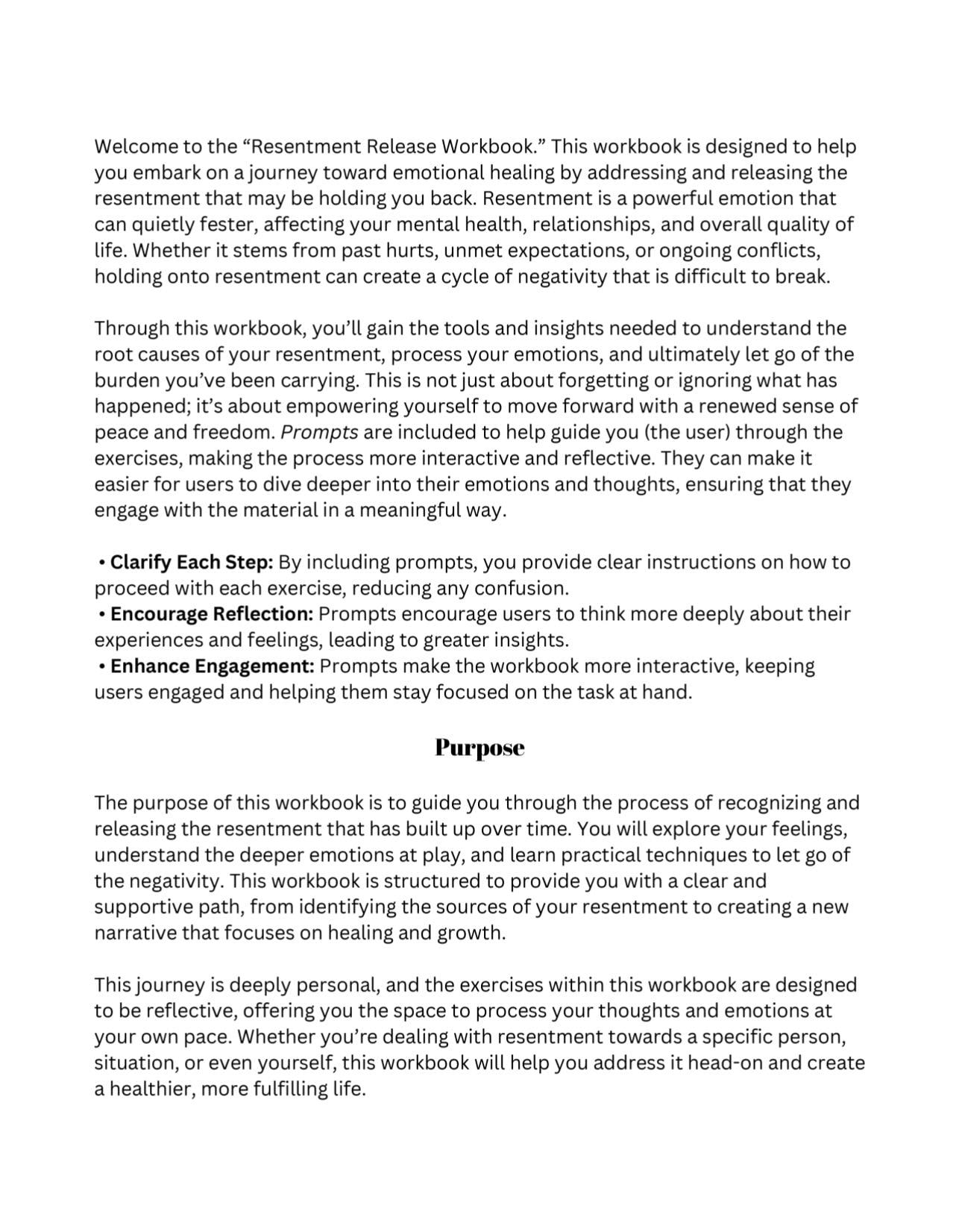Letting Go of Resentment Workbook for Guided Exercises to Release ...