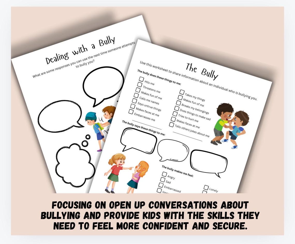 Kids Bullying Support Workbook Anti-bullying Coping Skills Parent Tool ...
