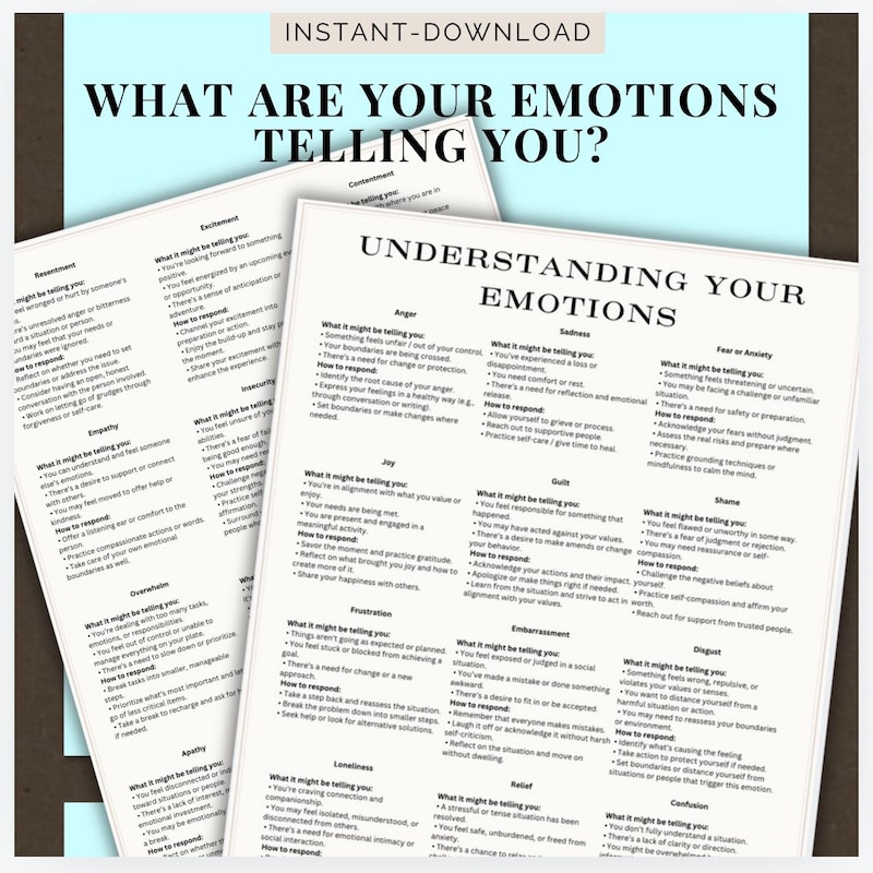 Teen Emotion Sheets - Etsy