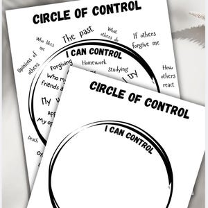 Circle of Control Worksheet Group Therapy Resource Therapist Tool Let ...