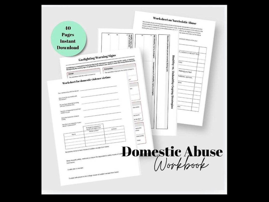 Domestic Abuse Workbook Cycle of Violence Healing Toxic Relationship ...