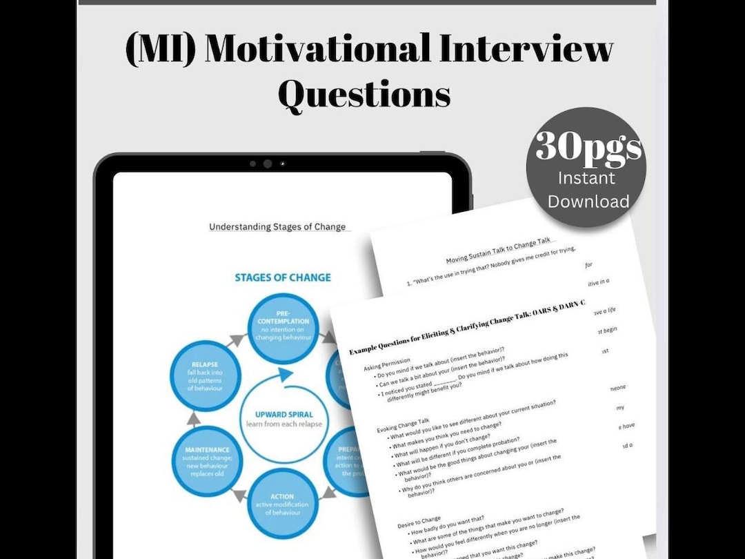 Motivational Interviewing Questions MI for Addiction and Substance ...