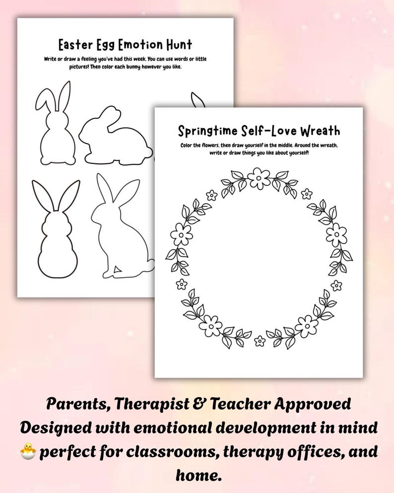 Easter Mental Health Coloring Activities for Kids Fun Printable ...