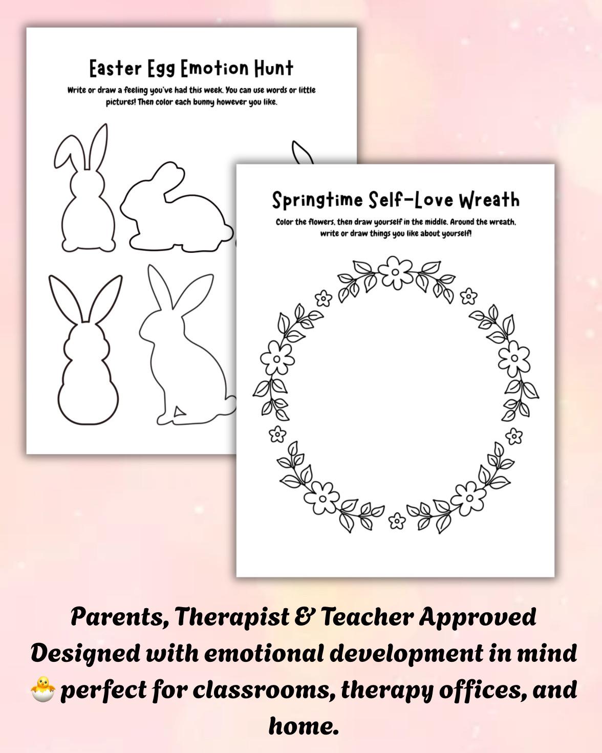 Easter Mental Health Coloring Pages: Kids Emotional Wellness (printable ...
