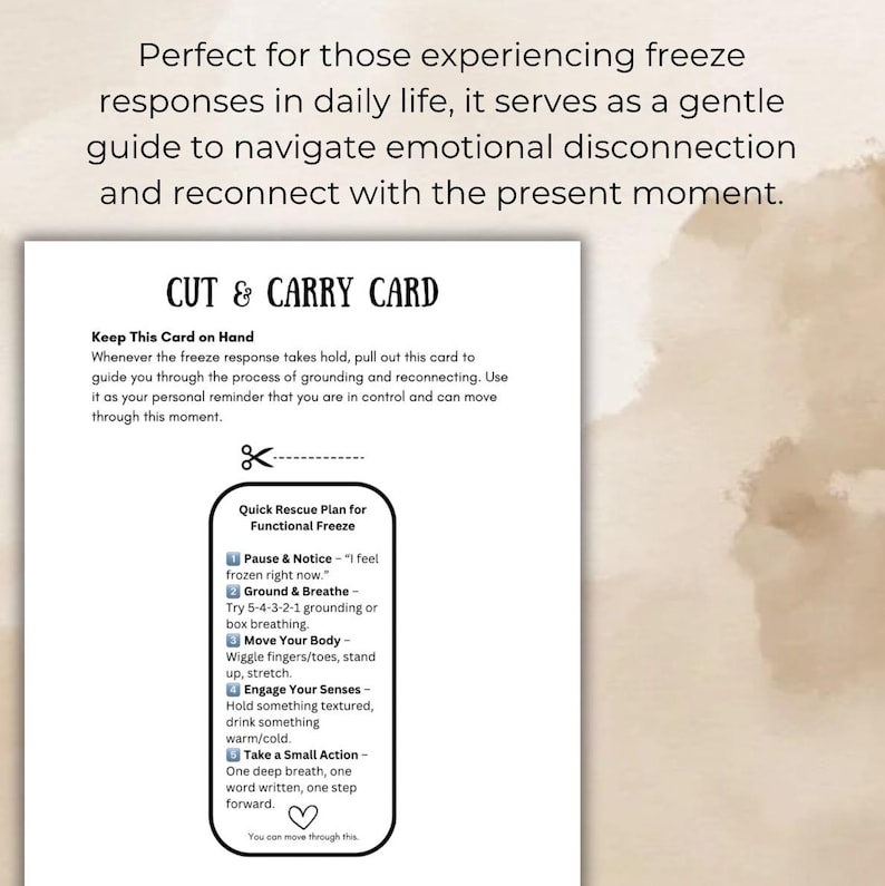 Freeze Response Recovery Toolkit, Trauma Healing Worksheets (digital ...