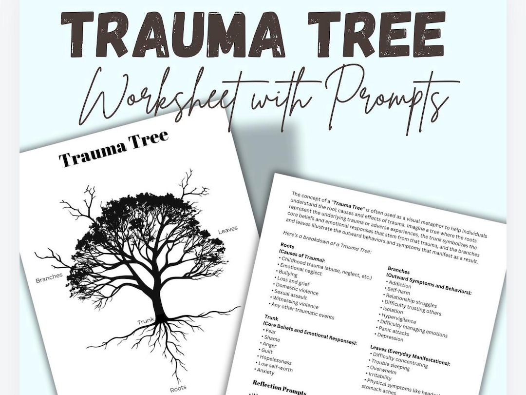 Printable Trauma Tree Worksheet for Reflection and Emotional Healing ...