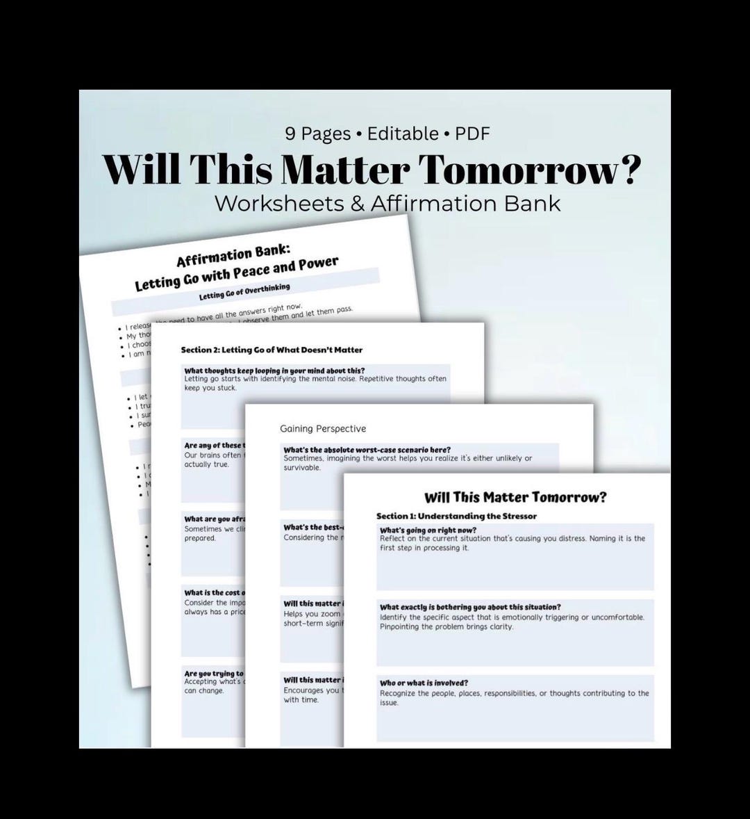 Letting Go Worksheet: Guided Reflection for Mental Clarity (digital ...