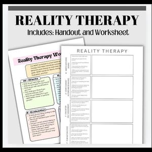 Reality Therapy Worksheet Self Reflection Tool Behavior Evaluation ...