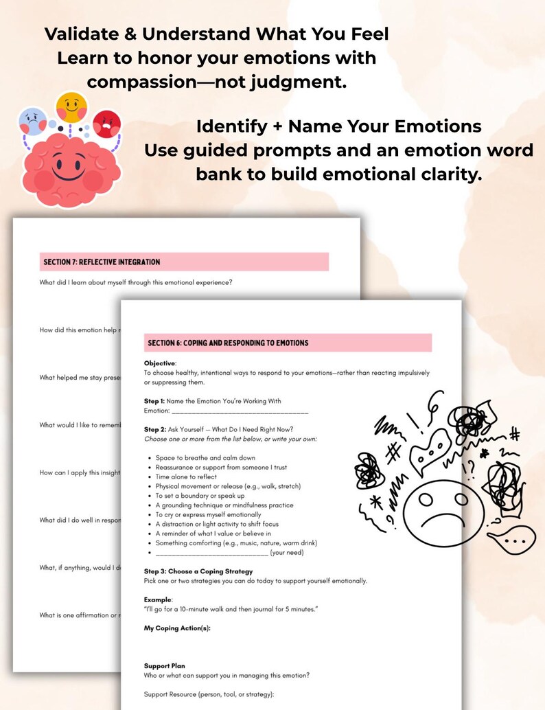 Feelings and Emotions Worksheets Emotional Awareness & Processing ...