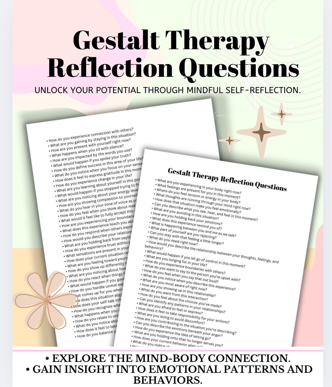 Gestalt Reflection Therapy Questions for Mindful Emotional Patterns of ...