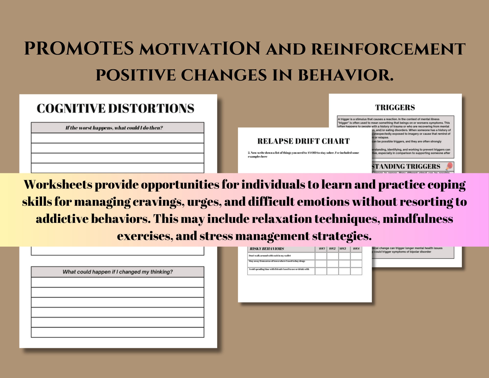 Addiction Recovery Worksheets for Addiction Sobriety Planner for ...