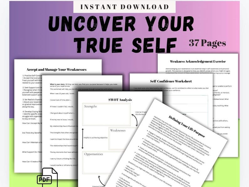 Self Discovery Workbook Transformative Journey Life Coaching Resource ...