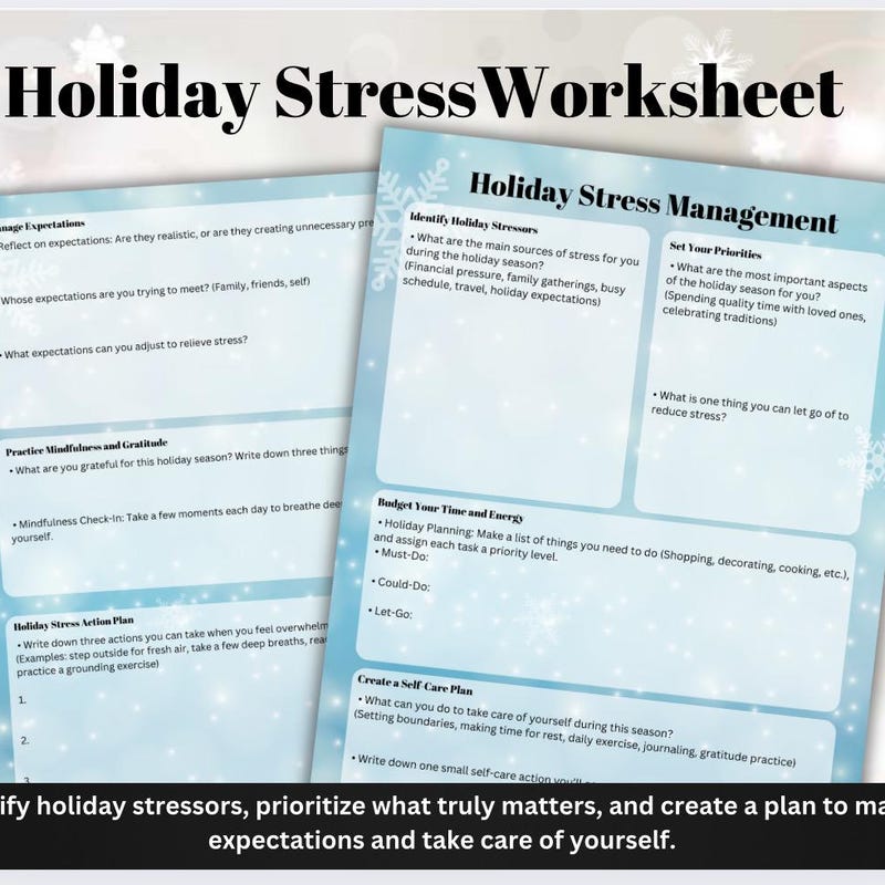 Stress Worksheet - Etsy