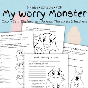 Worry Monster Activity Pack: Kids Anxiety & Emotion Regulation (PDF ...
