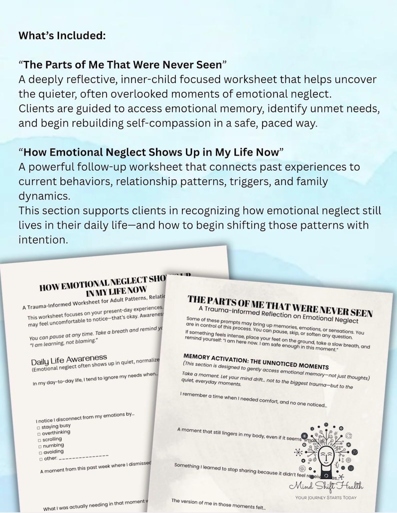 Emotional Neglect Bundle, Inner Child Healing Workbook, Trauma-informed ...