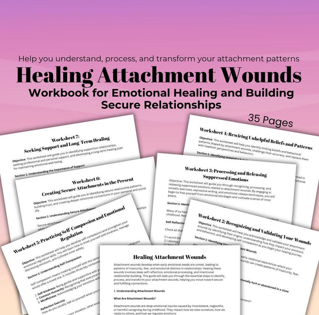 Healing Attachment Wounds Guided Workbook Trauma Recovery Secure ...