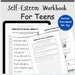 Teen Self Esteem Therapy Worksheets for Confidence in Teen Mental ...