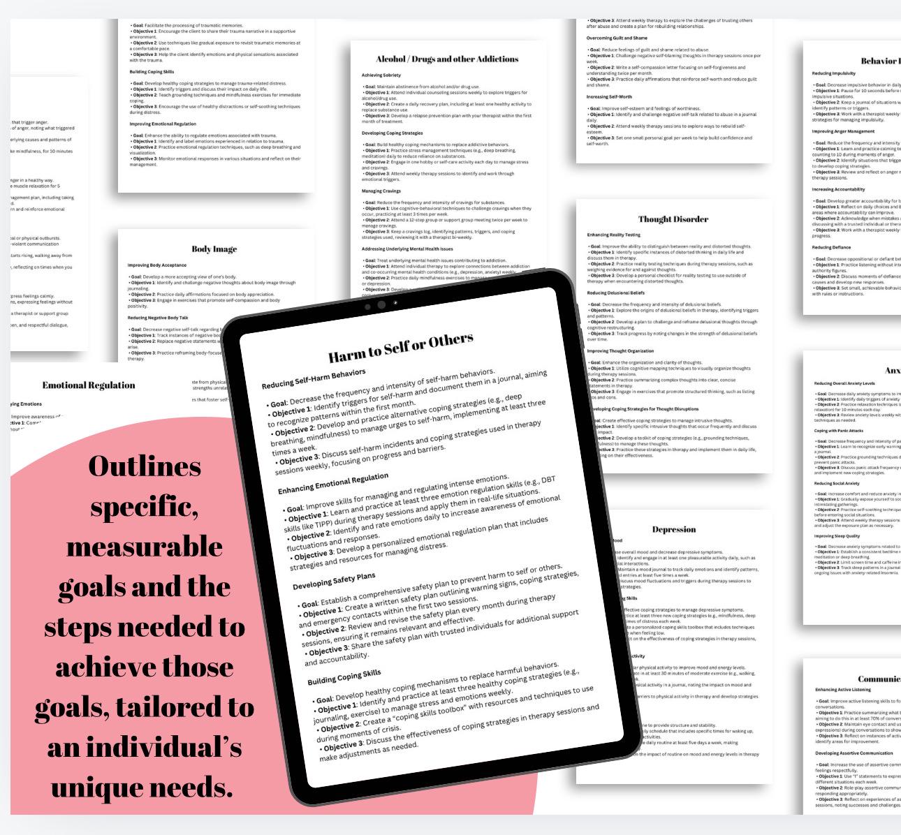 Therapy Goal Setting: Treatment Plans & Objectives (85 Pages) (PDF) - Etsy