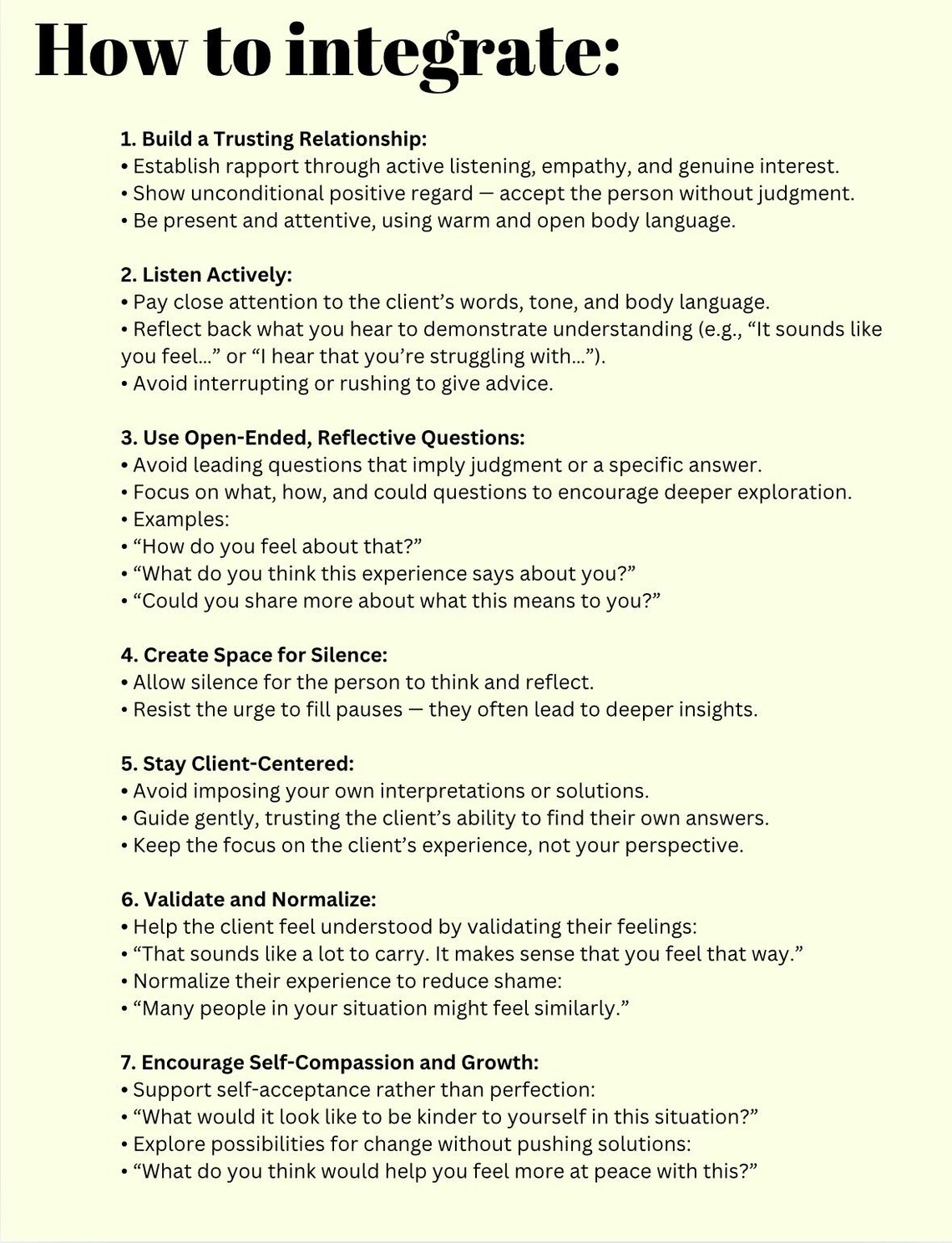 Person-centered Therapy Questions, Self-reflection Toolkit (PDF ...