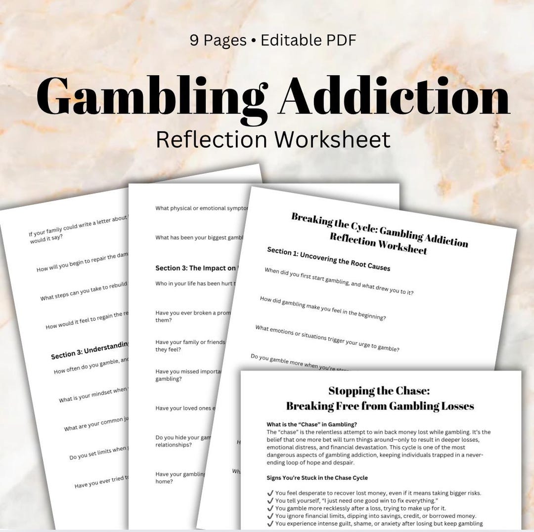 Gambling Addiction Reflection Worksheet Control Problem Gambling ...