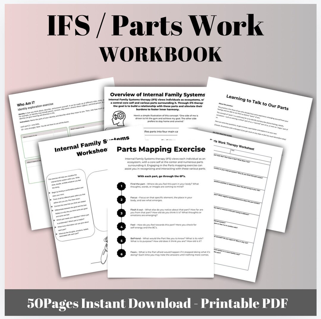 IFS Internal Family Systems Worksheets Parts Work Therapy Homework ...