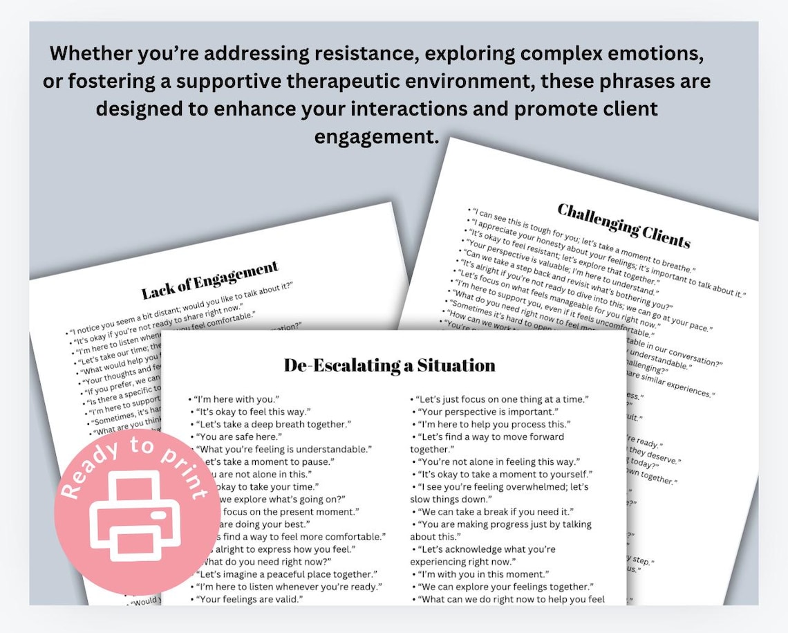 Therapist Support Cheat Sheets Increase Engagement Challenging Client ...