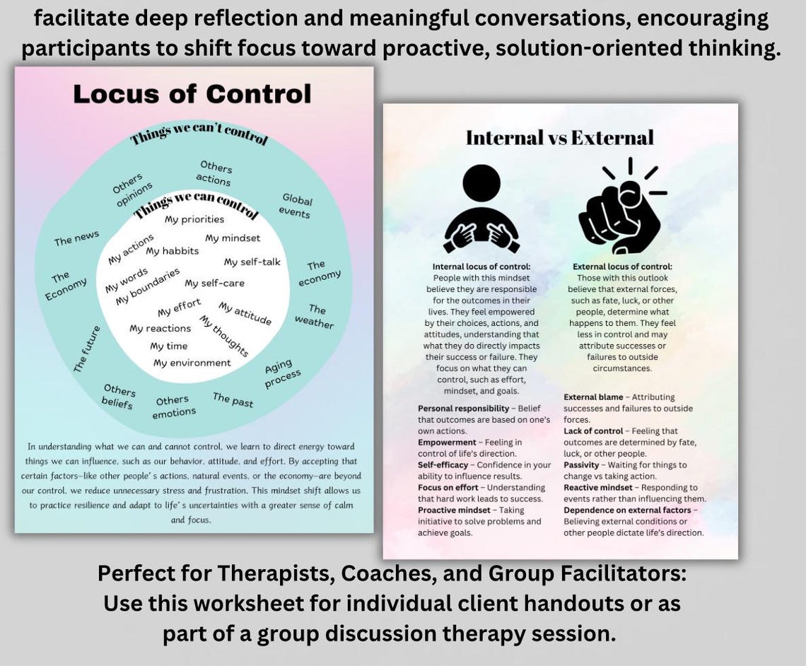 Locus of Control Handout, Therapy & Coaching Tool (printable PDF) - Etsy