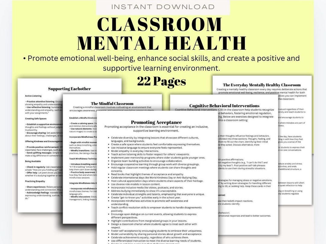 Kids Mental Health in the Classroom Teacher Support Parent Resource ...