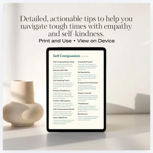 Self Compassion Cheat Sheet Mindfulness & Self-care Strategies ...