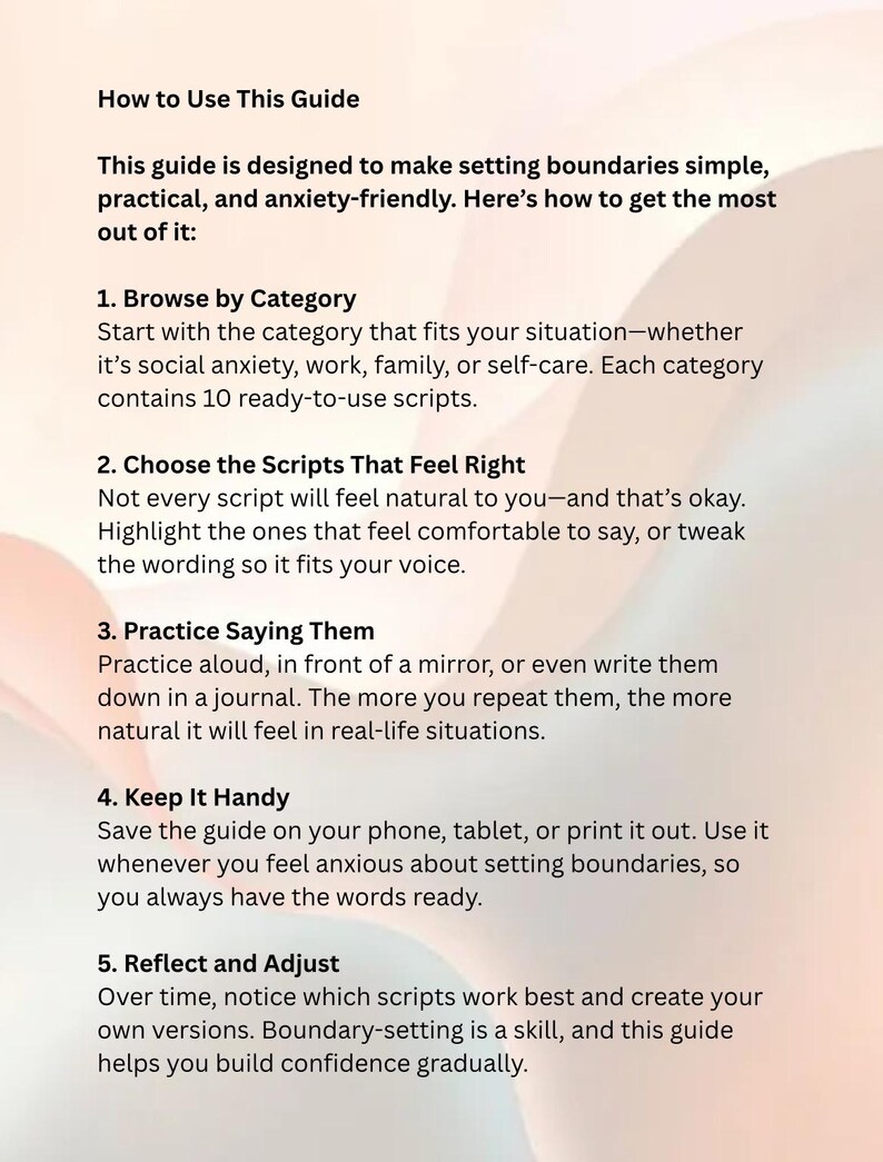 Anxiety Boundary Scripts, Saying No Guide (digital Download) - Etsy