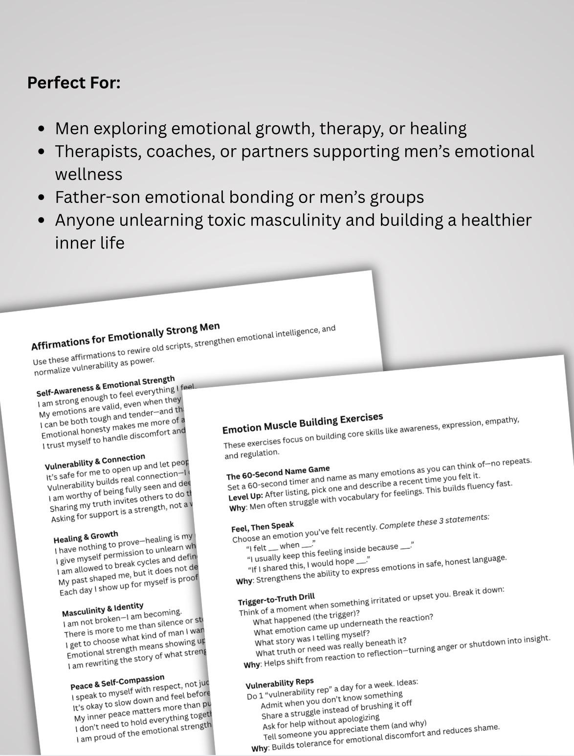 Men's Emotional Vulnerability Workbook: Self-discovery & Mental Health ...