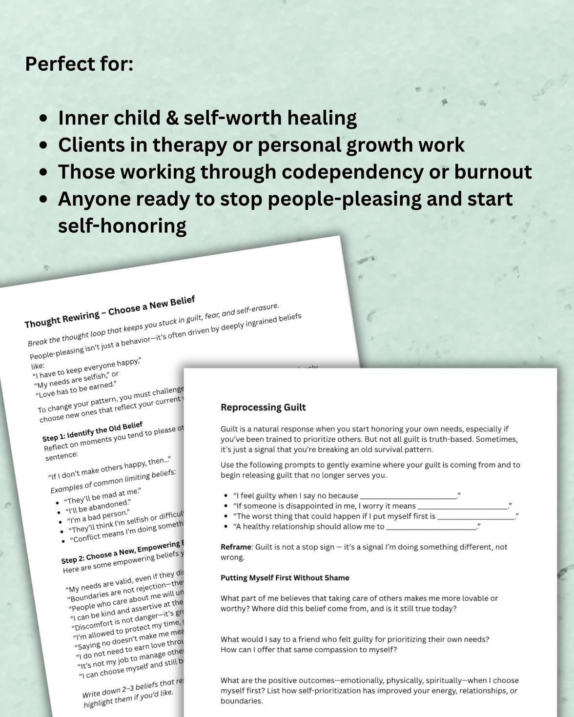 People-pleasing Worksheet: Boundaries & Inner Healing (PDF Downloadable ...