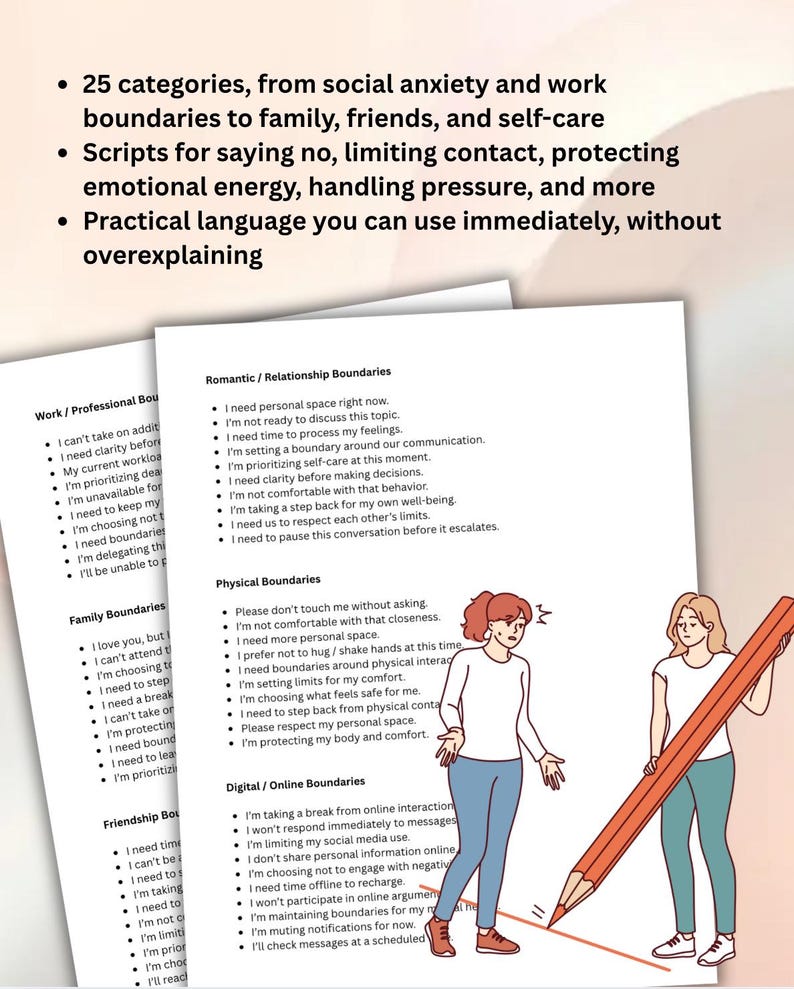 Anxiety Boundary Scripts, Saying No Guide (digital Download) - Etsy