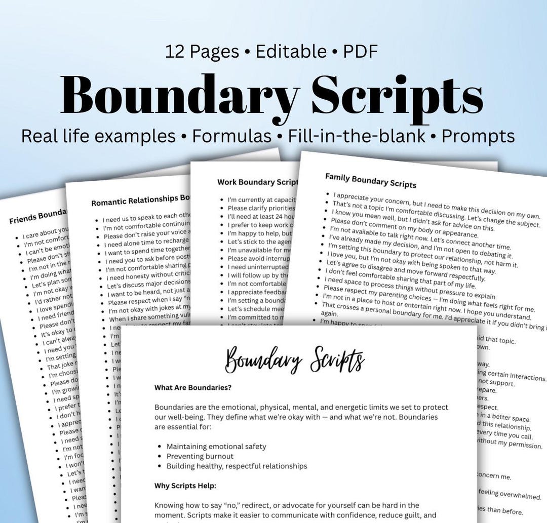 Boundary Scripts Soft & Firm Templates Practice Worksheets Script ...