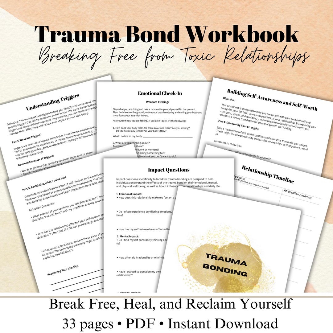 Trauma Bond Workbook Toxic Relationship Domestic Abuse Guide Breaking ...
