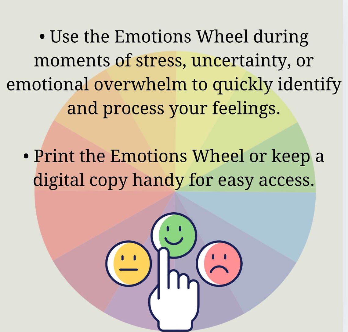 Emotion Wheel Questions Therapy Resource Wheel of Emotions Reflection ...