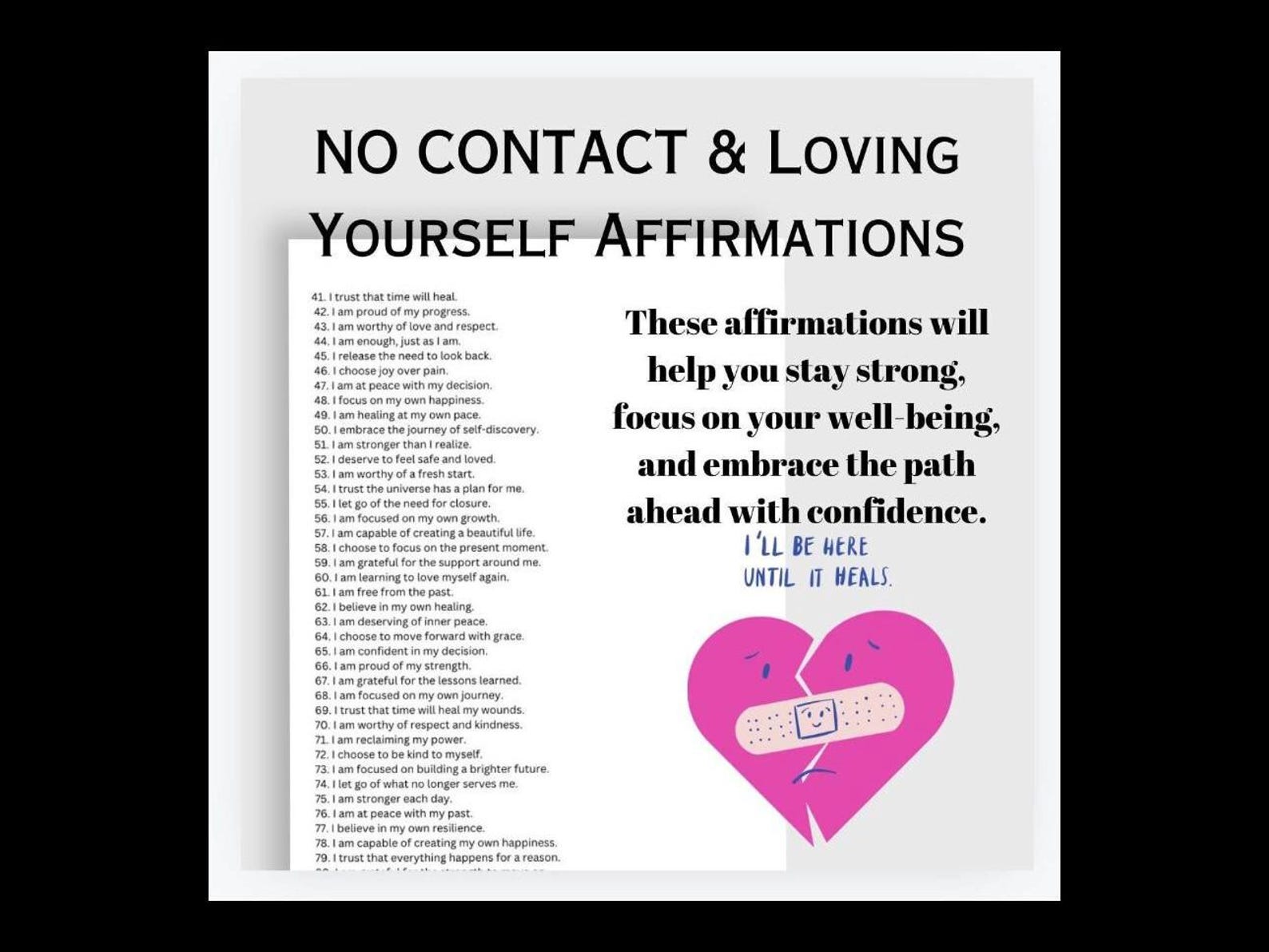 No Contact Rule Affirmations Relationship Healing Heartbreak ...