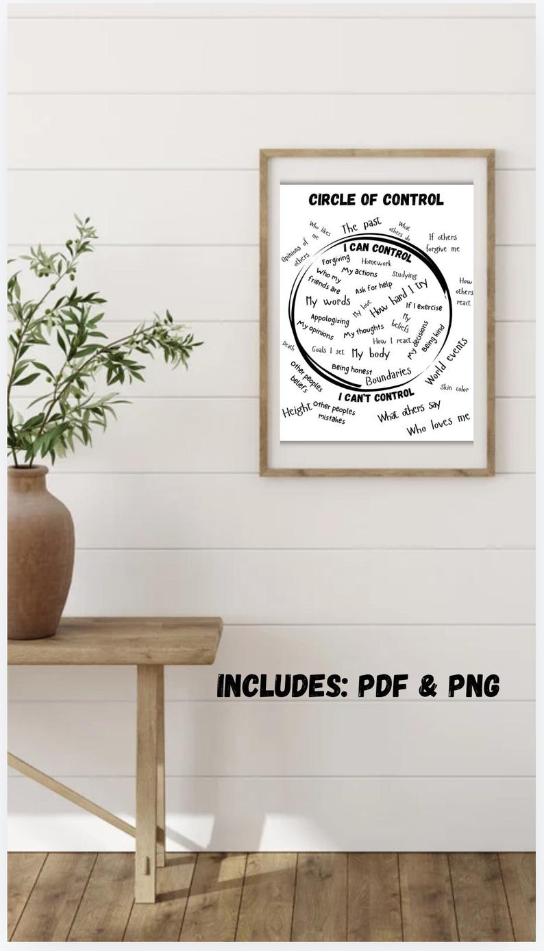 Circle of Control Worksheet Group Therapy Resource Therapist Tool Let ...