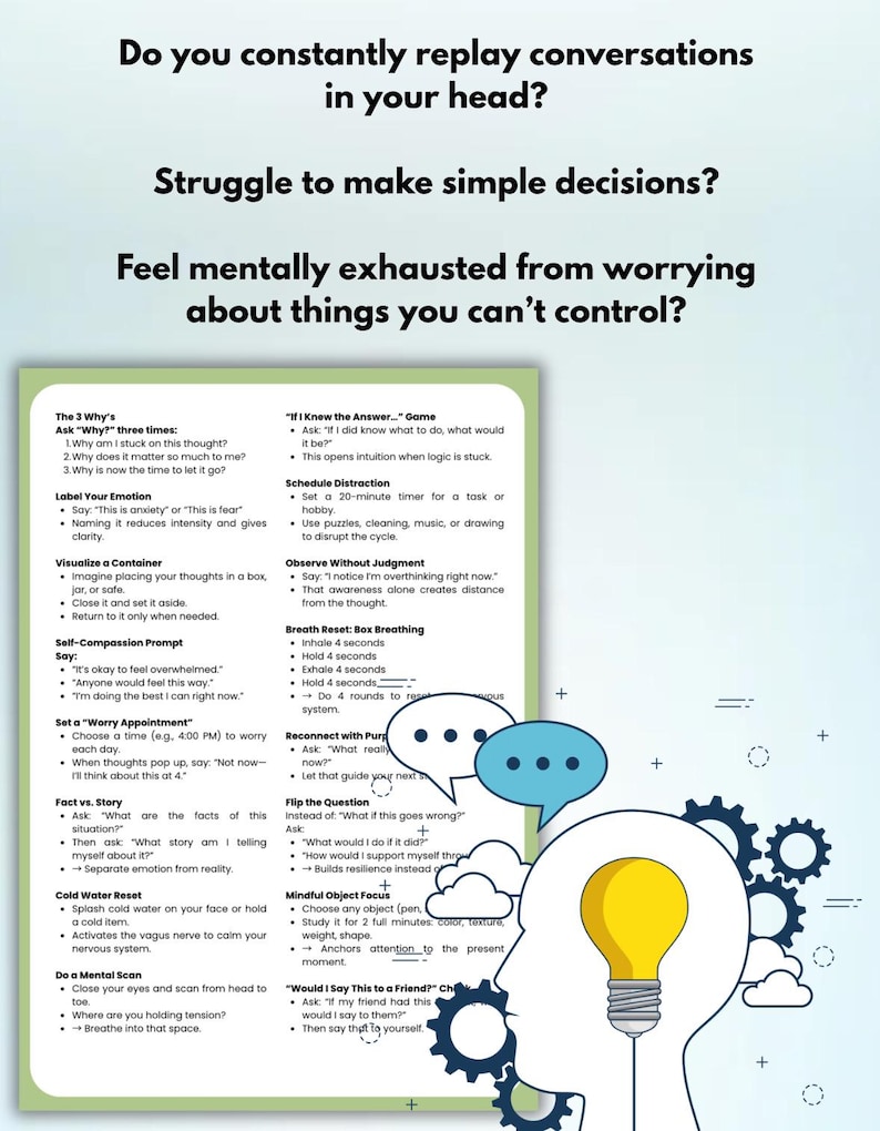 Overthinking Quick Guide 50 Ways to Stop Overthinking Calm Anxiety ...