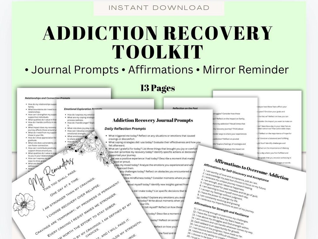 Addiction Recovery Toolkit Addiction Prompts and Affirmations for ...