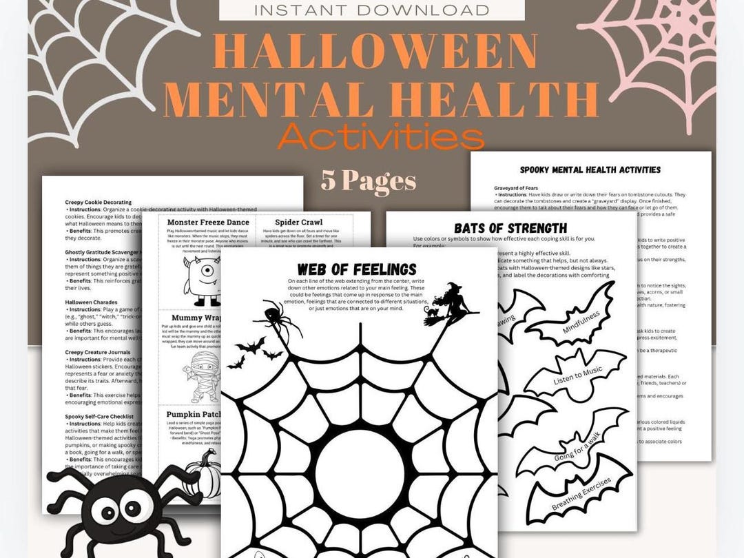 Kids Halloween Activity Pack School Counselor Activities Mental Health ...