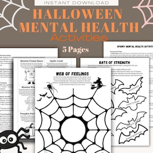 Halloween Mental Health Activity Pack: Kids Feelings Worksheets Fun ...