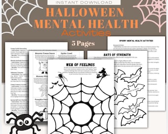 Halloween Mental Health Activity Pack: Kids Feelings Worksheets Fun ...