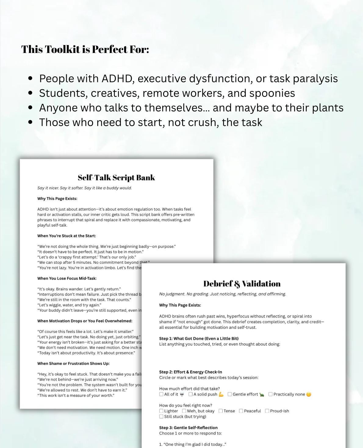 ADHD Focus Worksheet Printable Body Doubling Executive Dysfunction ...