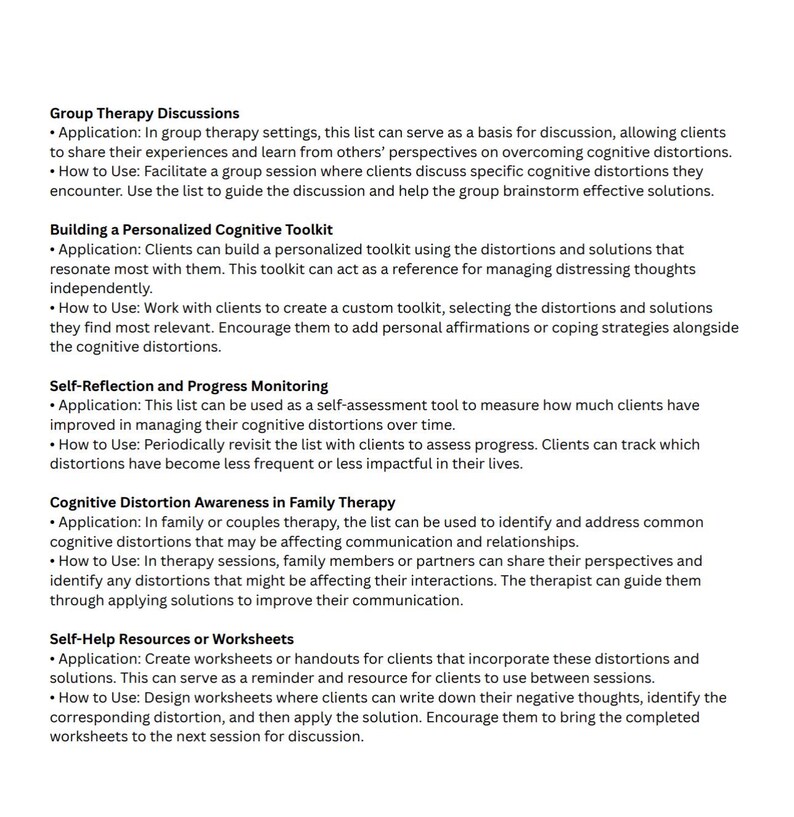 Cognitive Distortions Cheat Sheets Cognitive Distortions With Solutions ...