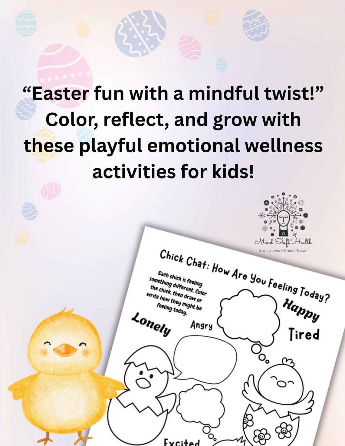 Easter Mental Health Coloring Pages: Kids Emotional Wellness (printable ...