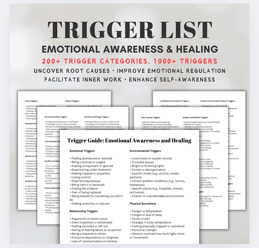 Mental Health Triggers List for Emotional Reactions Deep Reflection ...