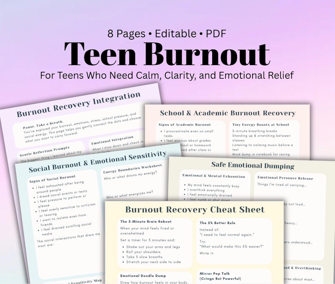Teen Burnout Recovery Workbook Nervous System Regulation, Anxiety ...
