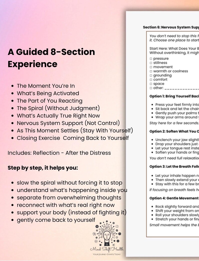 Distress Tolerance Worksheet for Anxiety & Emotional Overwhelm In-the ...