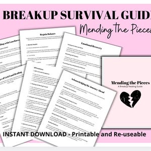 Breakup Healing Guide Worksheets to Heal From Relationship Survival ...